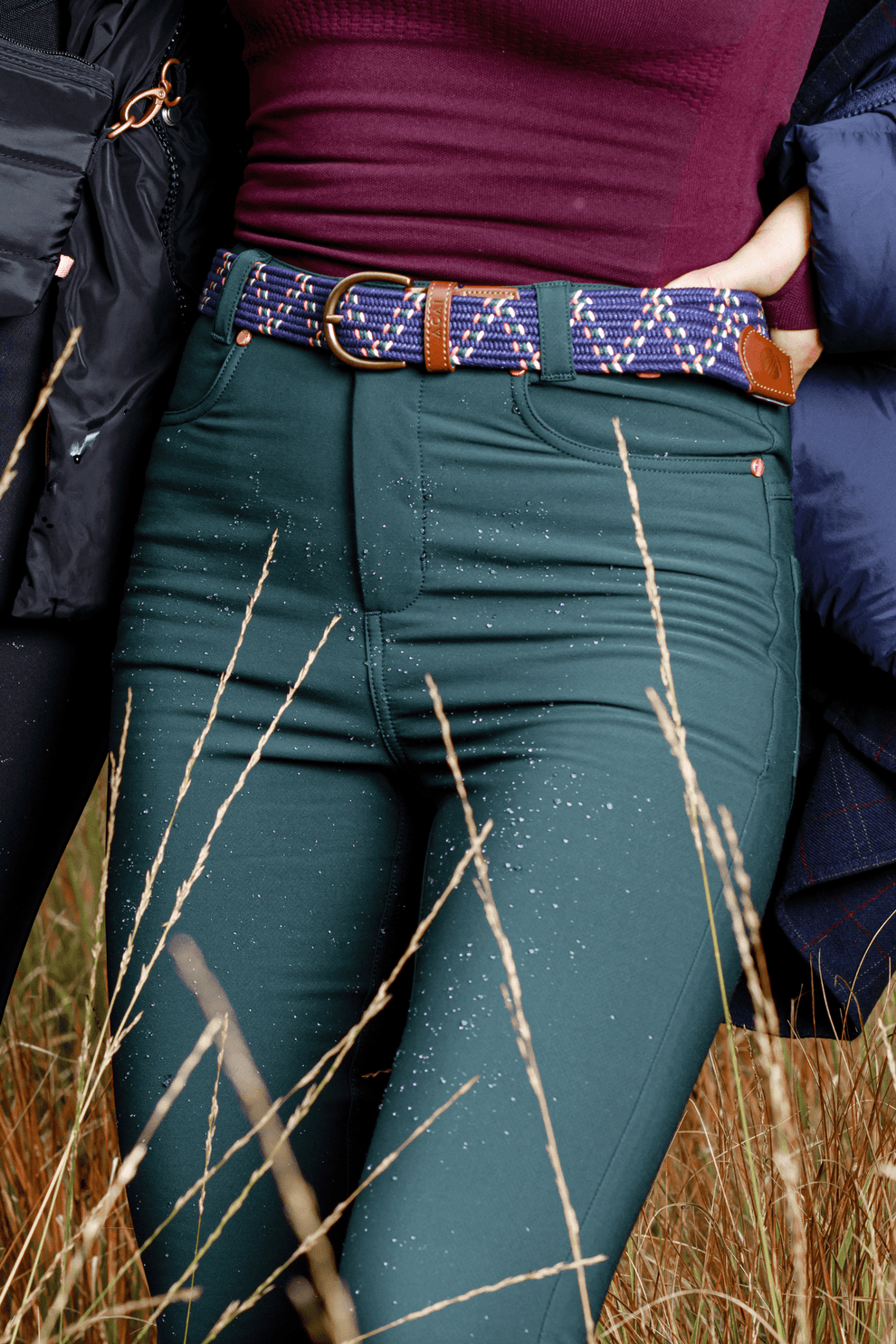 Thermal Skinny Outdoor Trousers Forest Green Fleece Lined