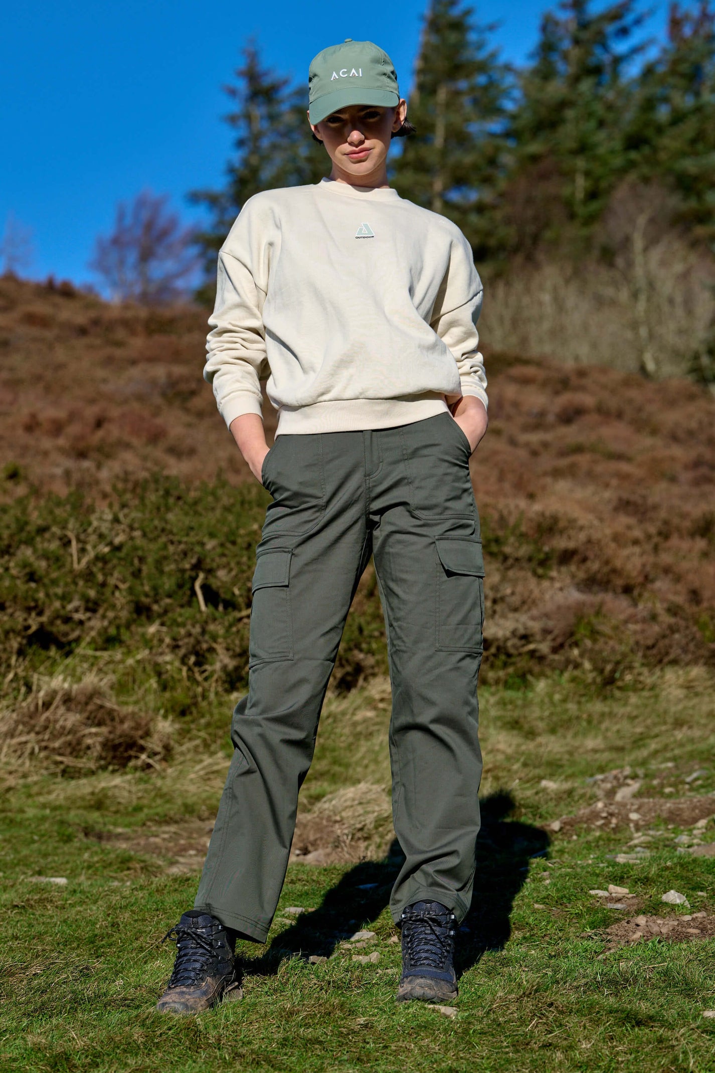 Womens Straight Leg Cargos | Deep Khaki | ACAI