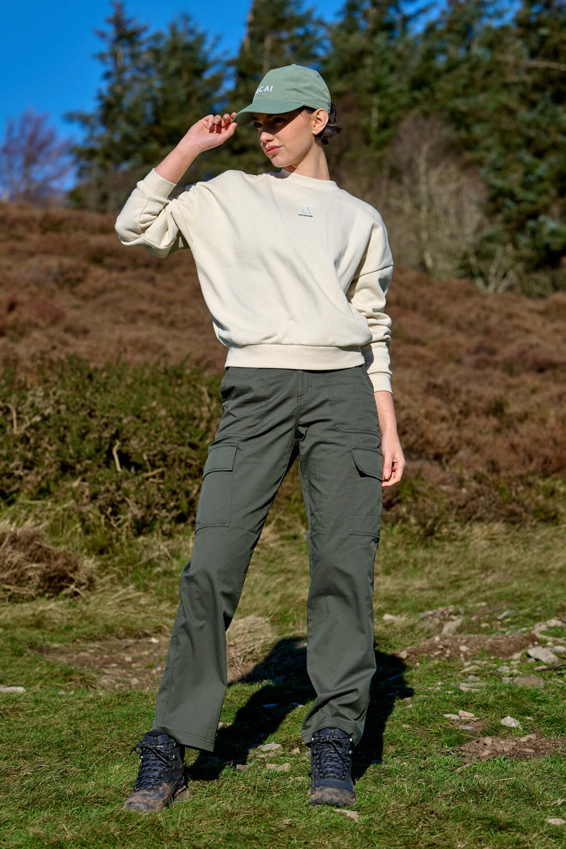 Womens Straight Leg Cargos | Deep Khaki | ACAI